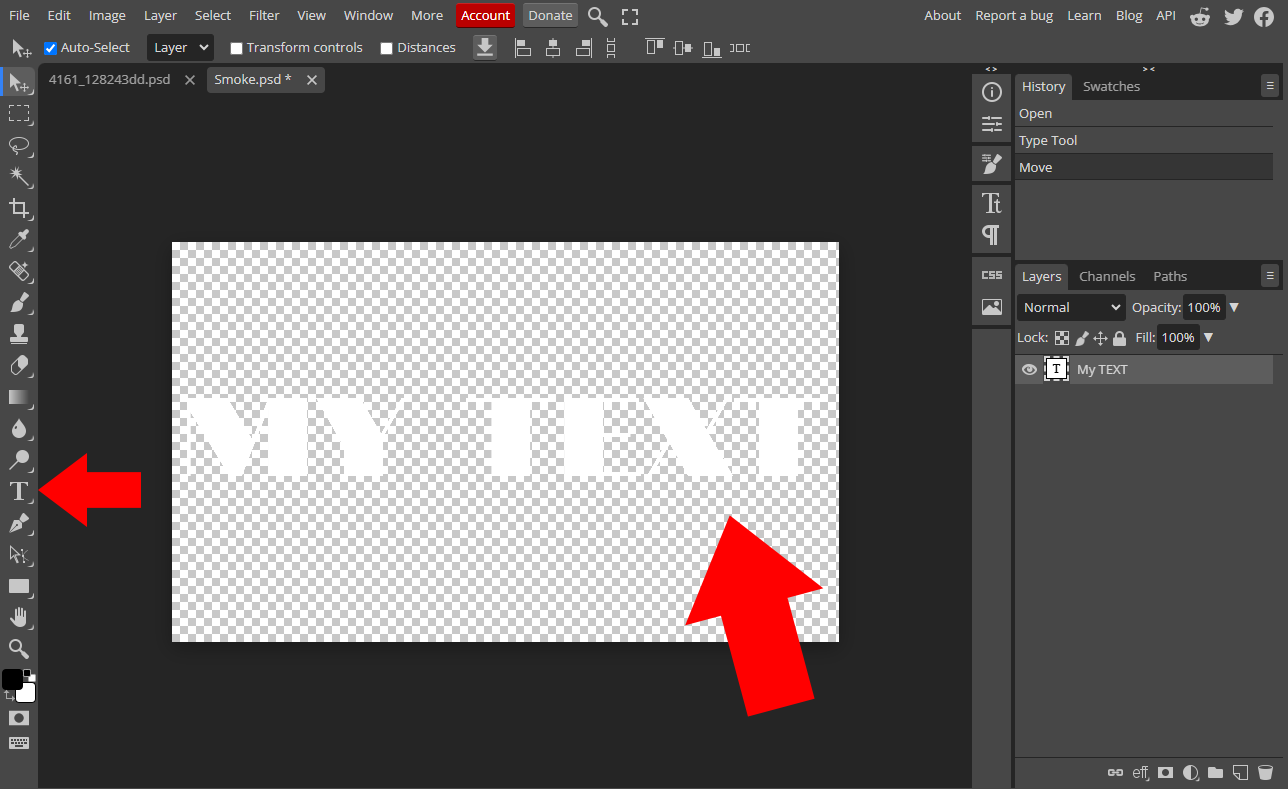 How do I edit a text effect with Photopea and TextStudio?